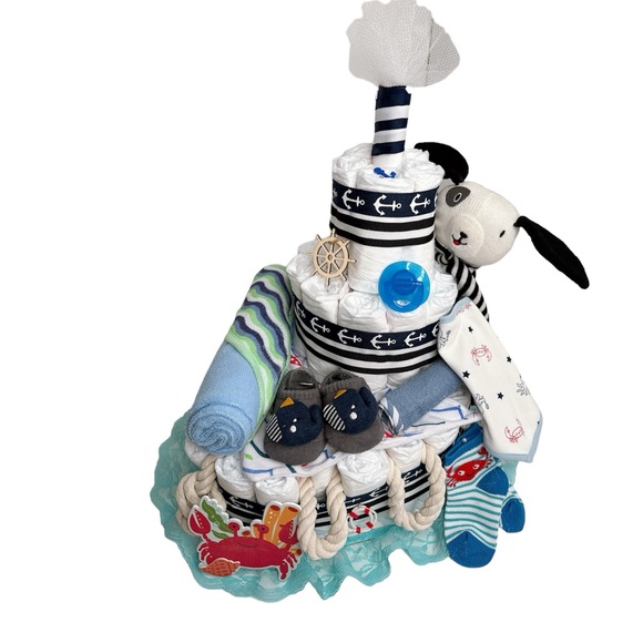 Handmade | Accessories | Nautical Diaper Cake Ship Diaper Cake | Poshmark